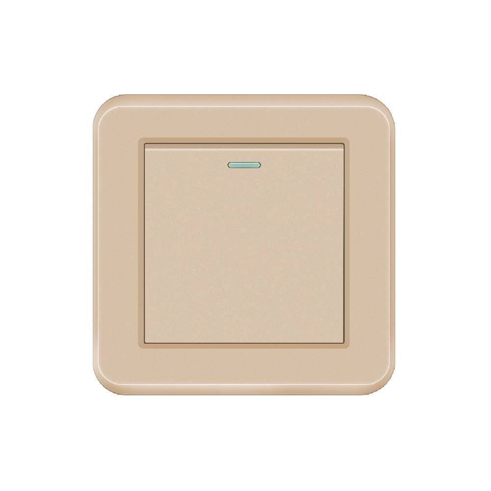 Plastics Switch LL-PC 1 Gang 1 Way switch-Gold