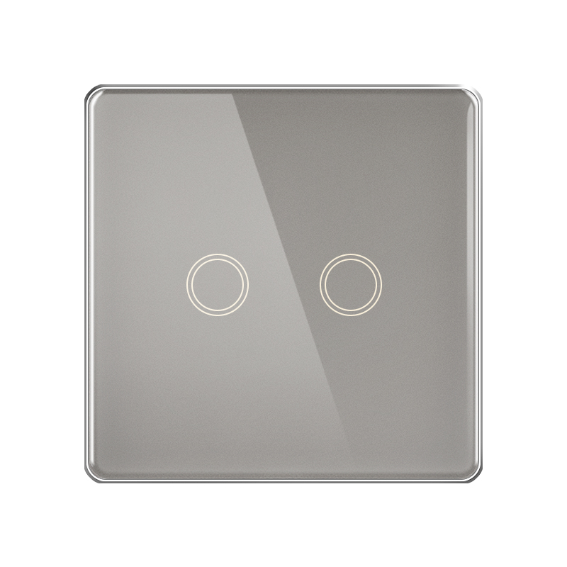 Tempered Glas Switch ABG-2 Gang 1 Way Touch switch-Grey