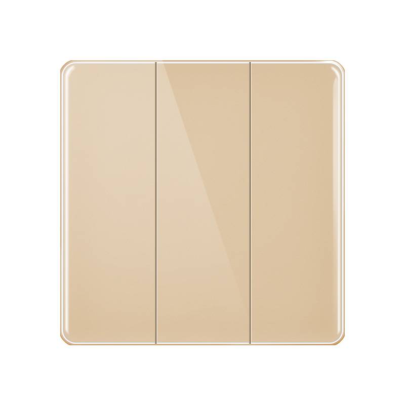 Tempered Glass Switch ABG-3 Gang 2 Way switch-Gold