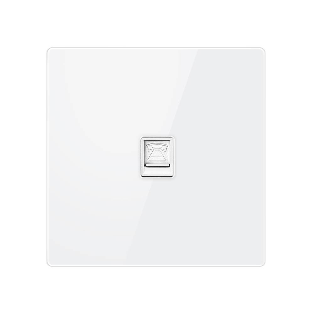 Tempered Glass Socket-YTG Telephone Socket-White