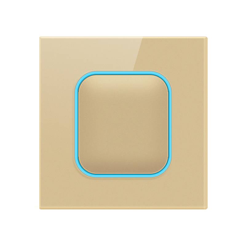 Tempered Glass Switch-A-2 1 Gang 1 Way switch-Gold